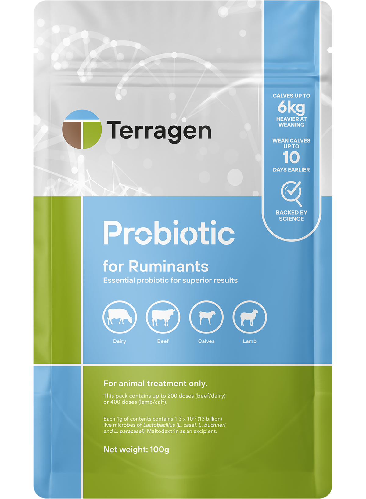 Terragen Probiotic for Ruminants 100g (200 doses) - Terragen